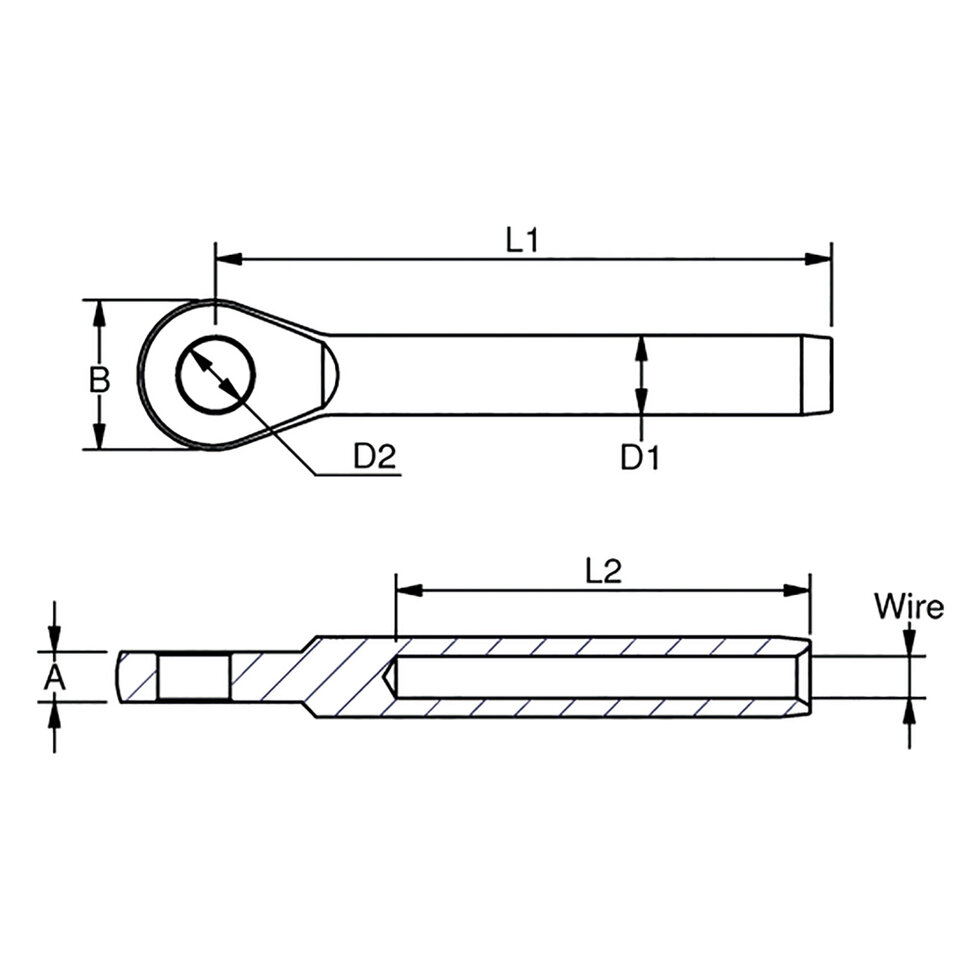 Stainless Eye Terminal, polished eye | Certex Norge