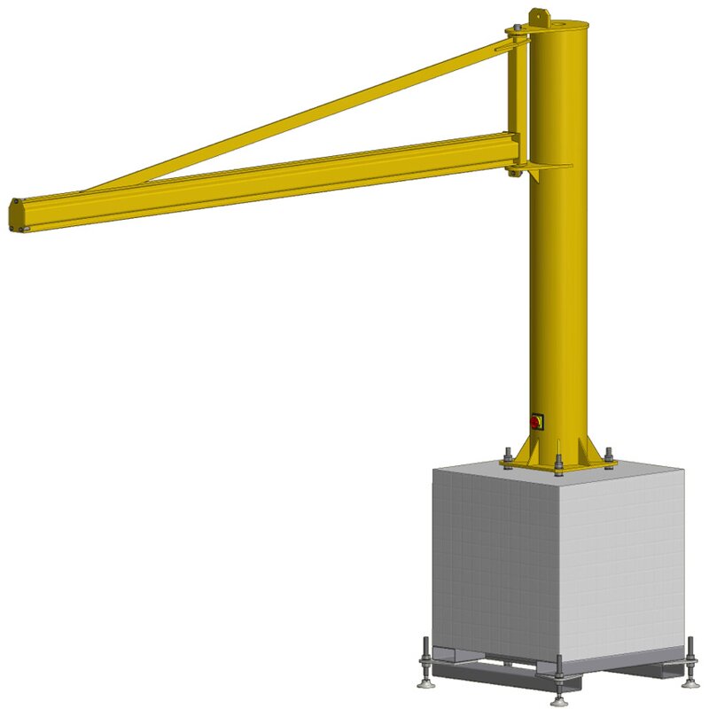 Pillar jib crane, overbraced, hollow section | Certex Norge