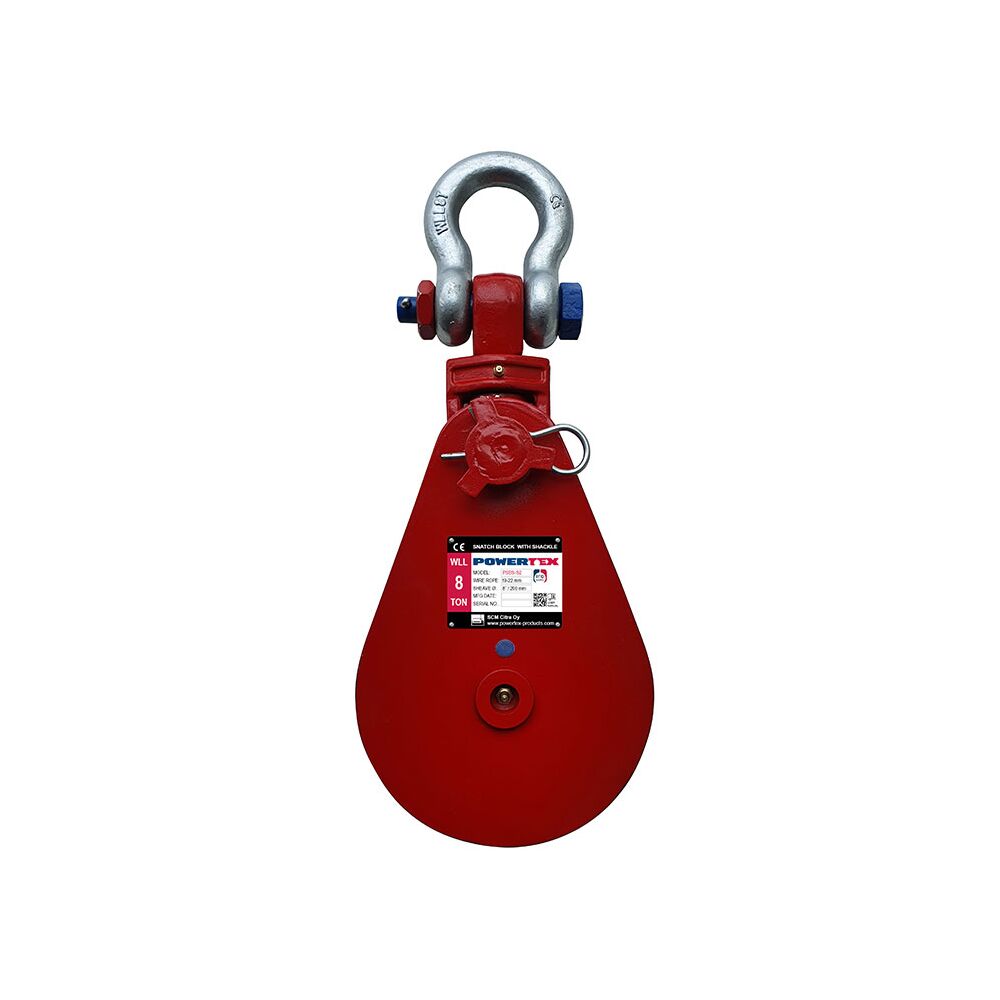 POWERTEX Snatch Block with Shackle | Certex Norway